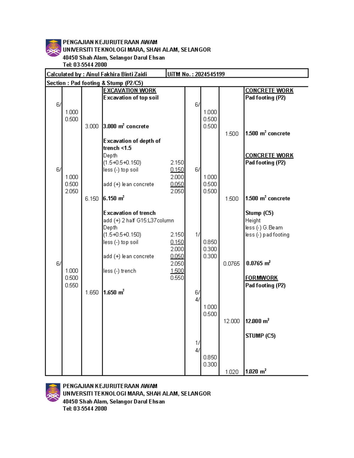 Final Exam Notes for BEAM - Pad Footing & Stump (P2/C5) - Studocu