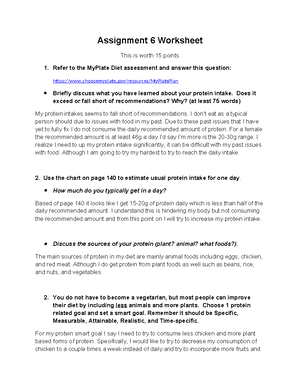 Assignment 2: Exercise Diary & Fitness Reflection Worksheet - Studocu