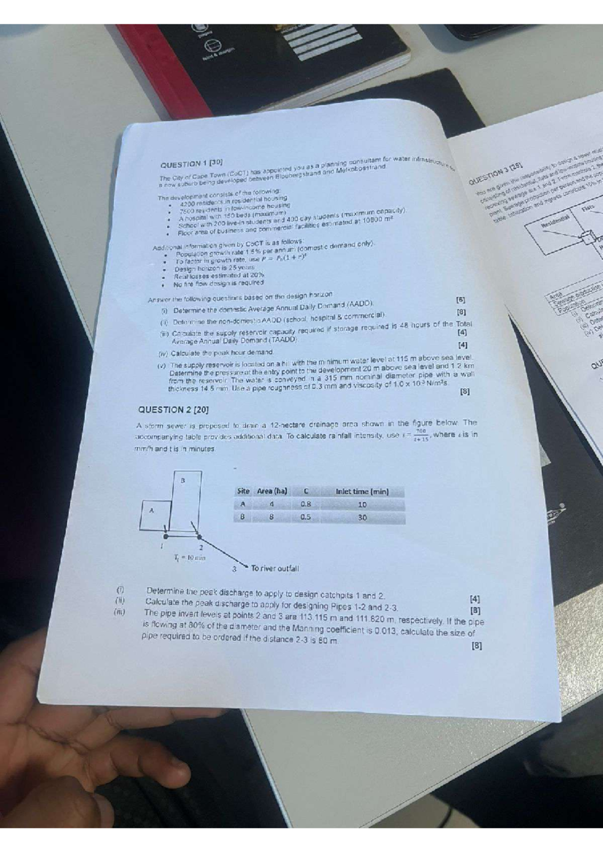 Water Infrastructure Design for New Suburb - Exam Questions - Studocu