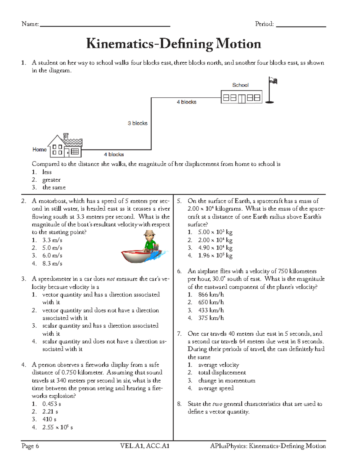 Kinematics: Defining Motion VEL.A1, ACC.A1 Study Guide - Studocu