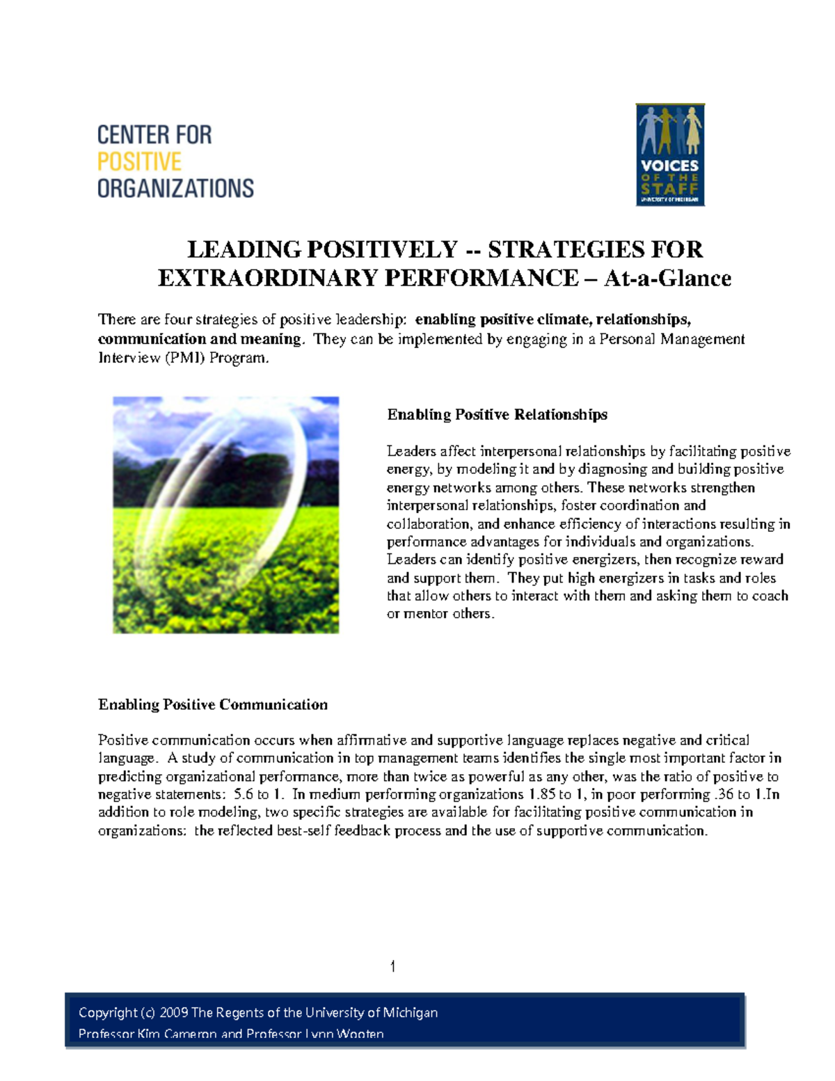 Positive Leadership Strategies for Extraordinary Performance (BUS 200 ...
