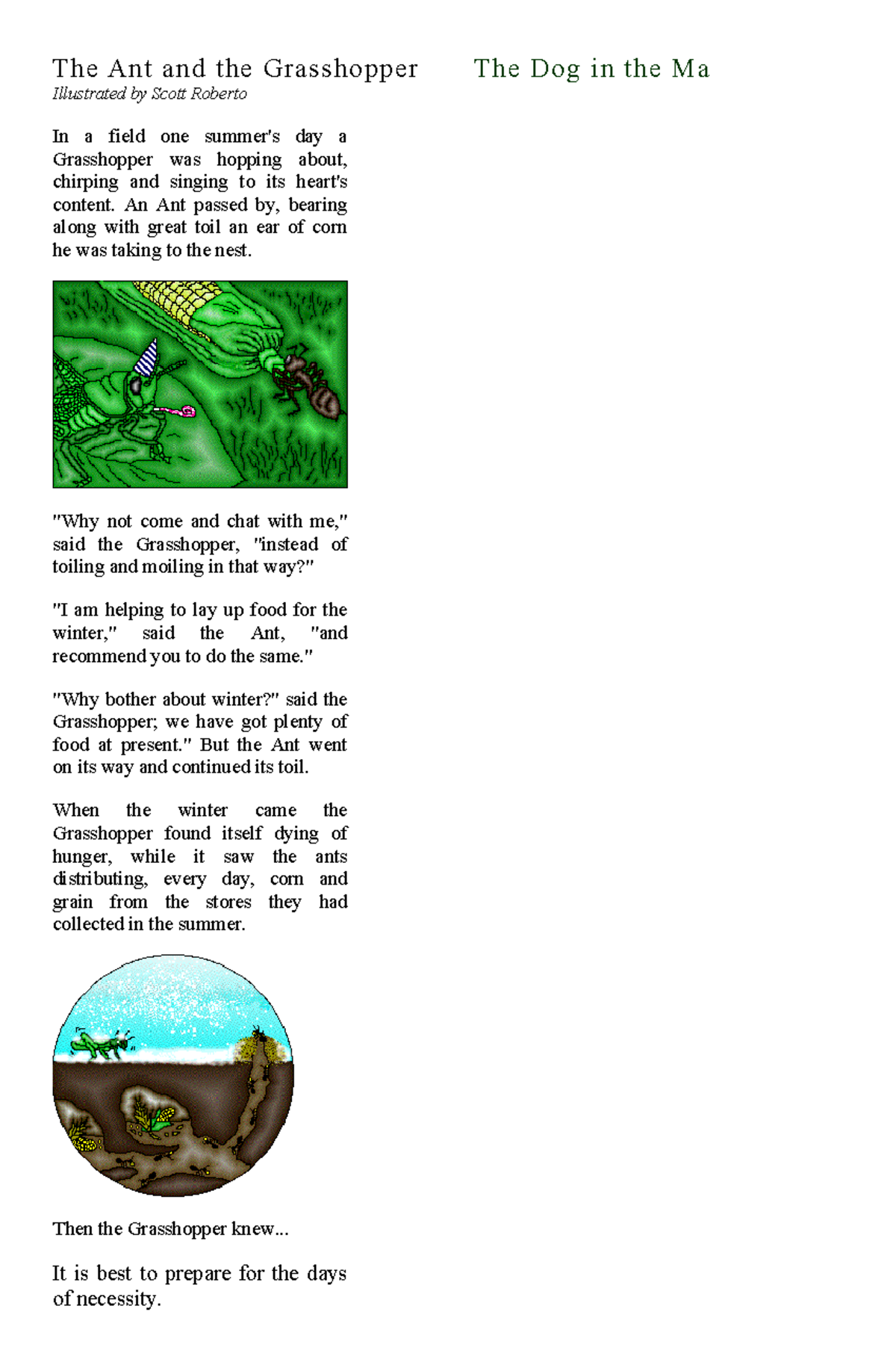 The Ant and the Grasshopper: Illustrated Fable Analysis - Studocu