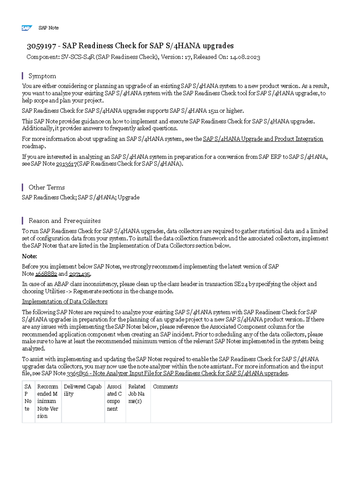 SAP Readiness Check for S/4HANA Upgrade: Guidance and Implementation ...