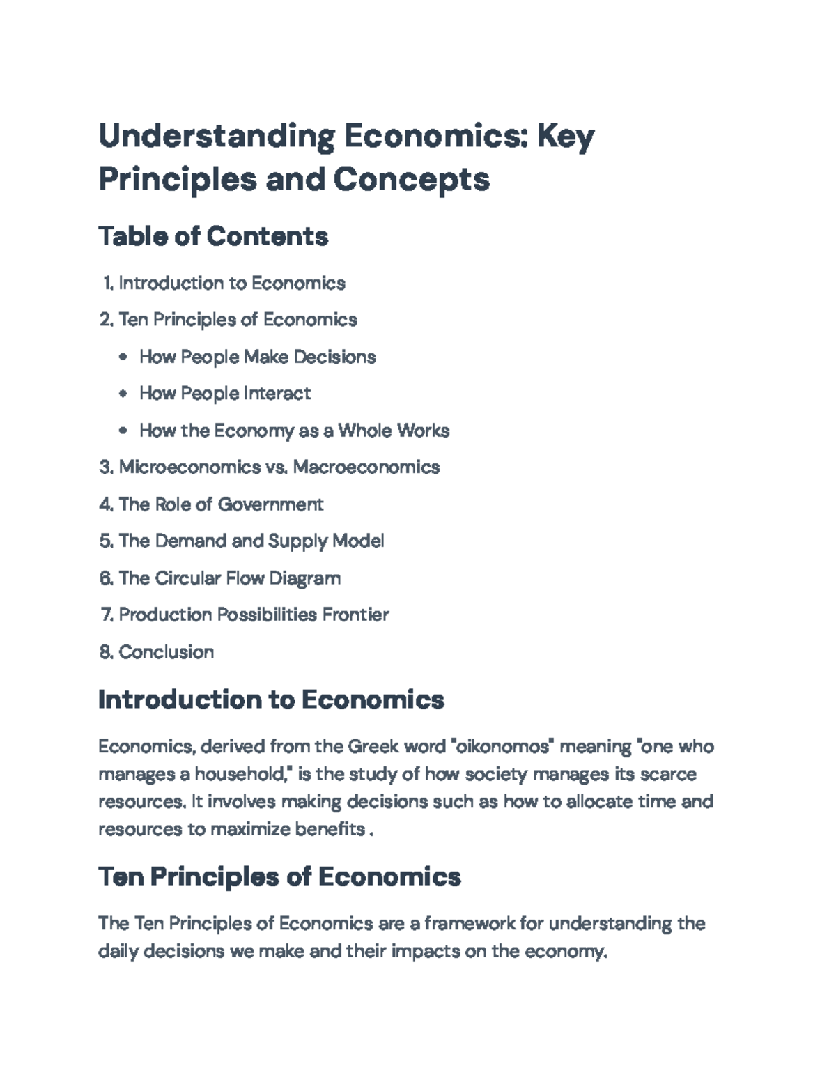 Understanding Economics: Key Principles and Concepts (ECO 101) - Understanding Economics: Key ...
