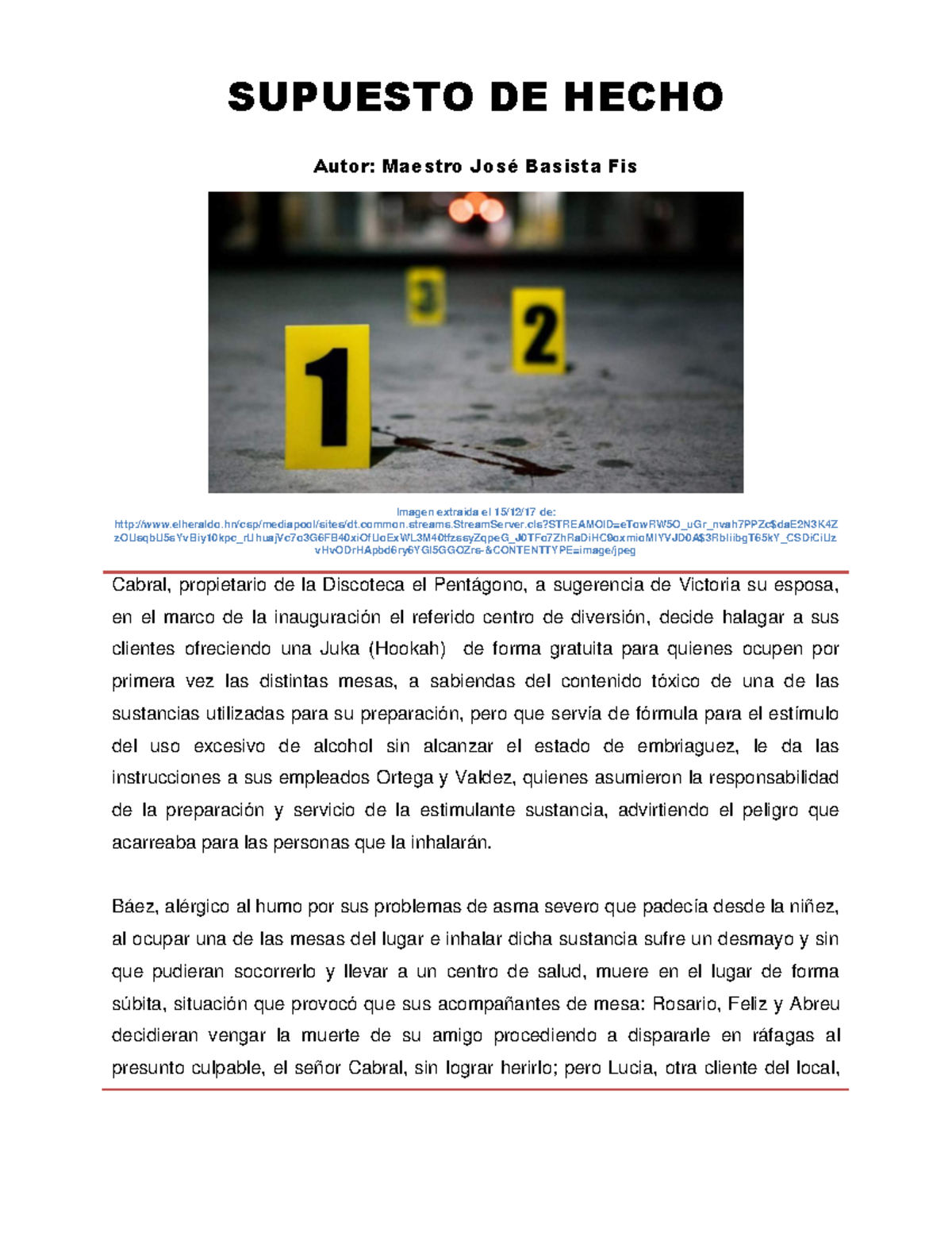 Unidad 4. Recurso 2. Supuesto de hecho - SUPUESTO DE HECHO Autor ...