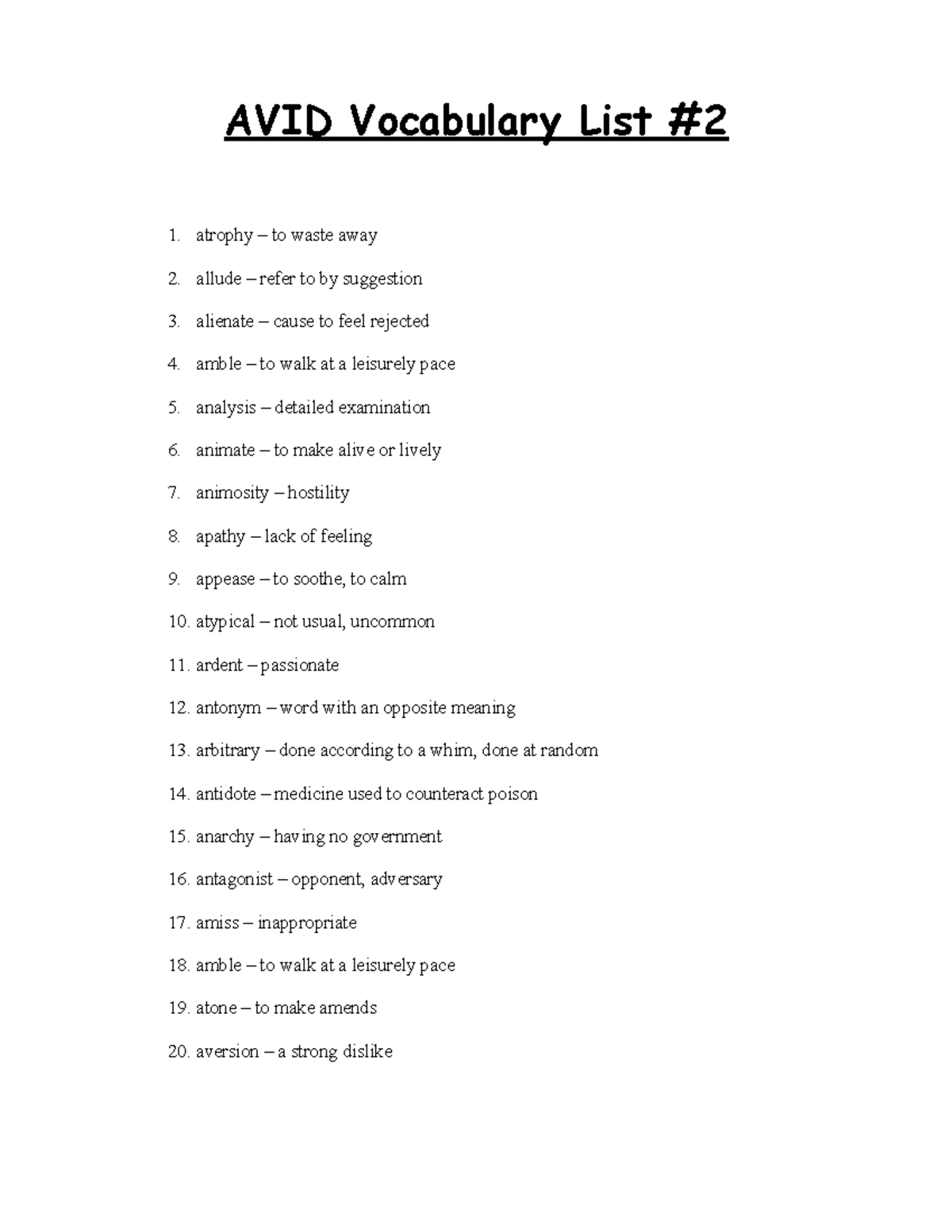 24448998789778978979 - AVID Vocabulary List 1. atrophy – to waste away ...