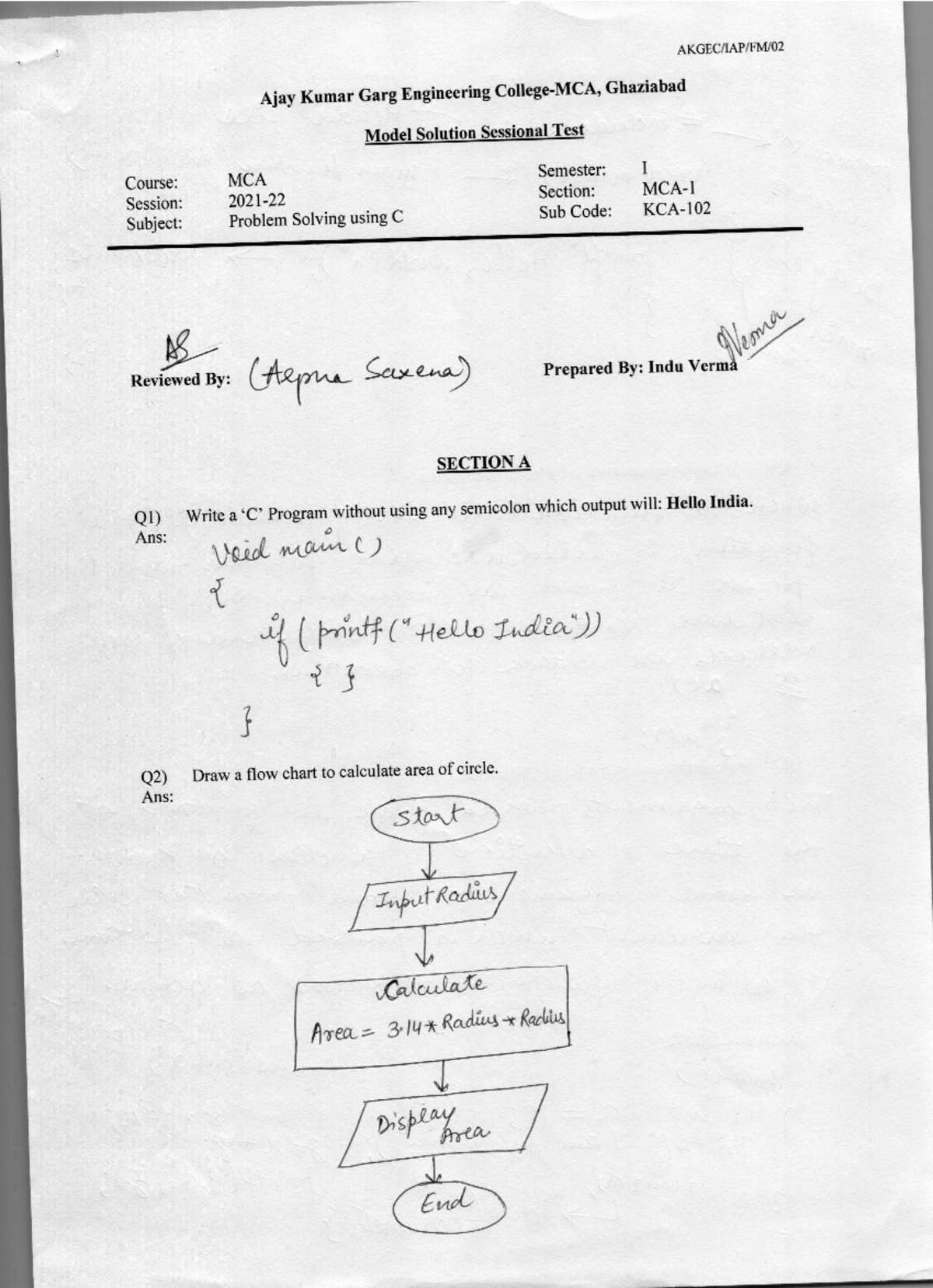 Problem Solving Techniques in C - KCA-102 Study Guide ODD 21-22 - Studocu