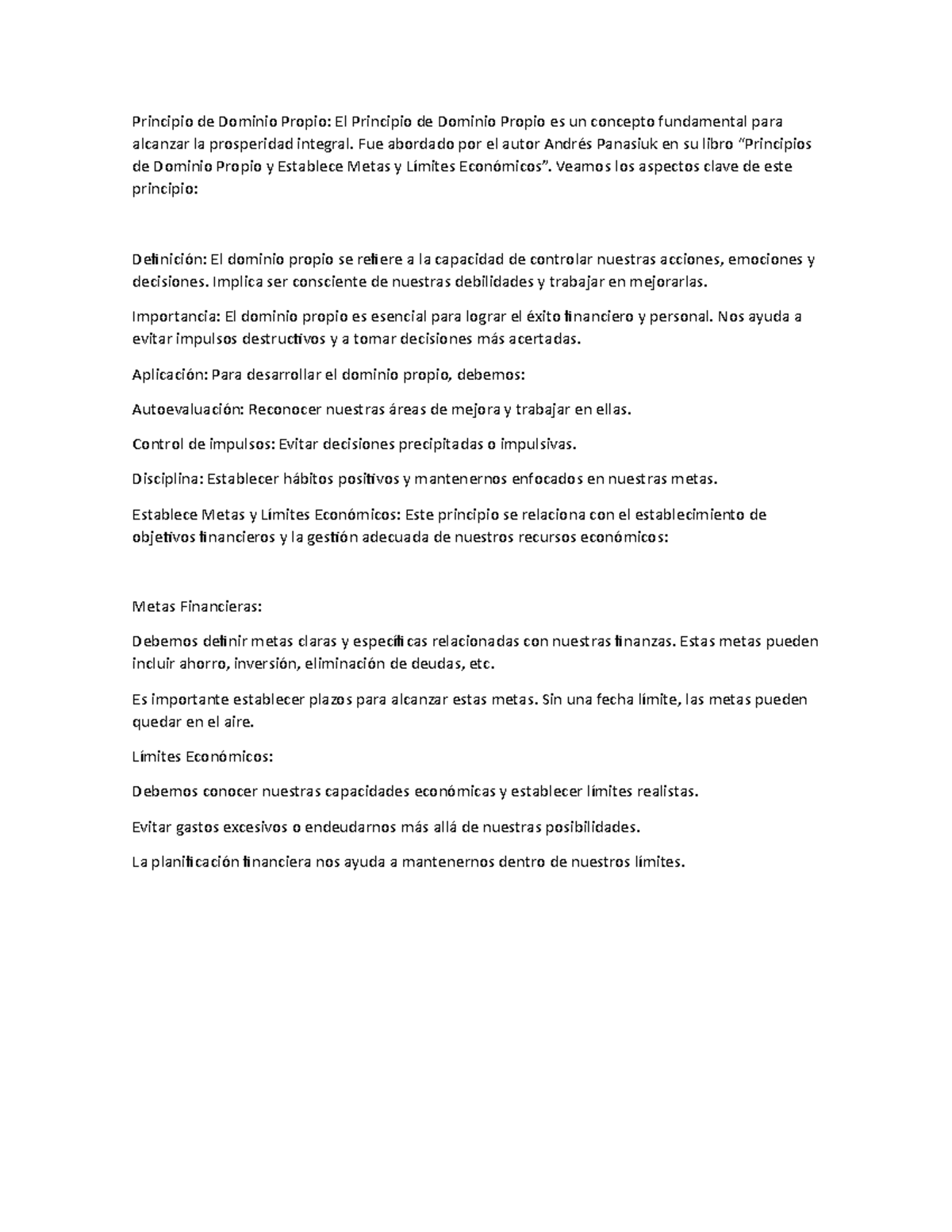 Principio de Dominio Propio: Claves para el Éxito Personal y Económico ...