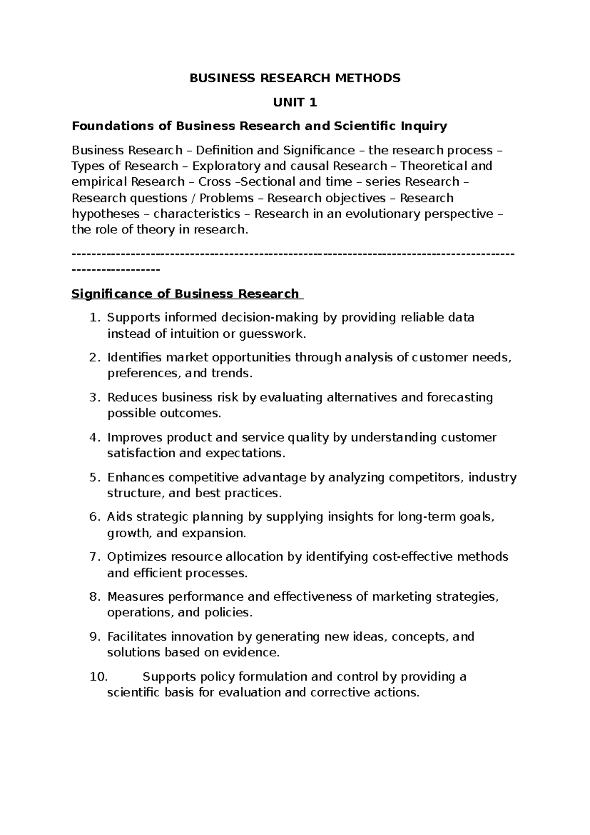 BUSINESS RESEARCH METHODS (BRM 101): Foundations & Research Process ...