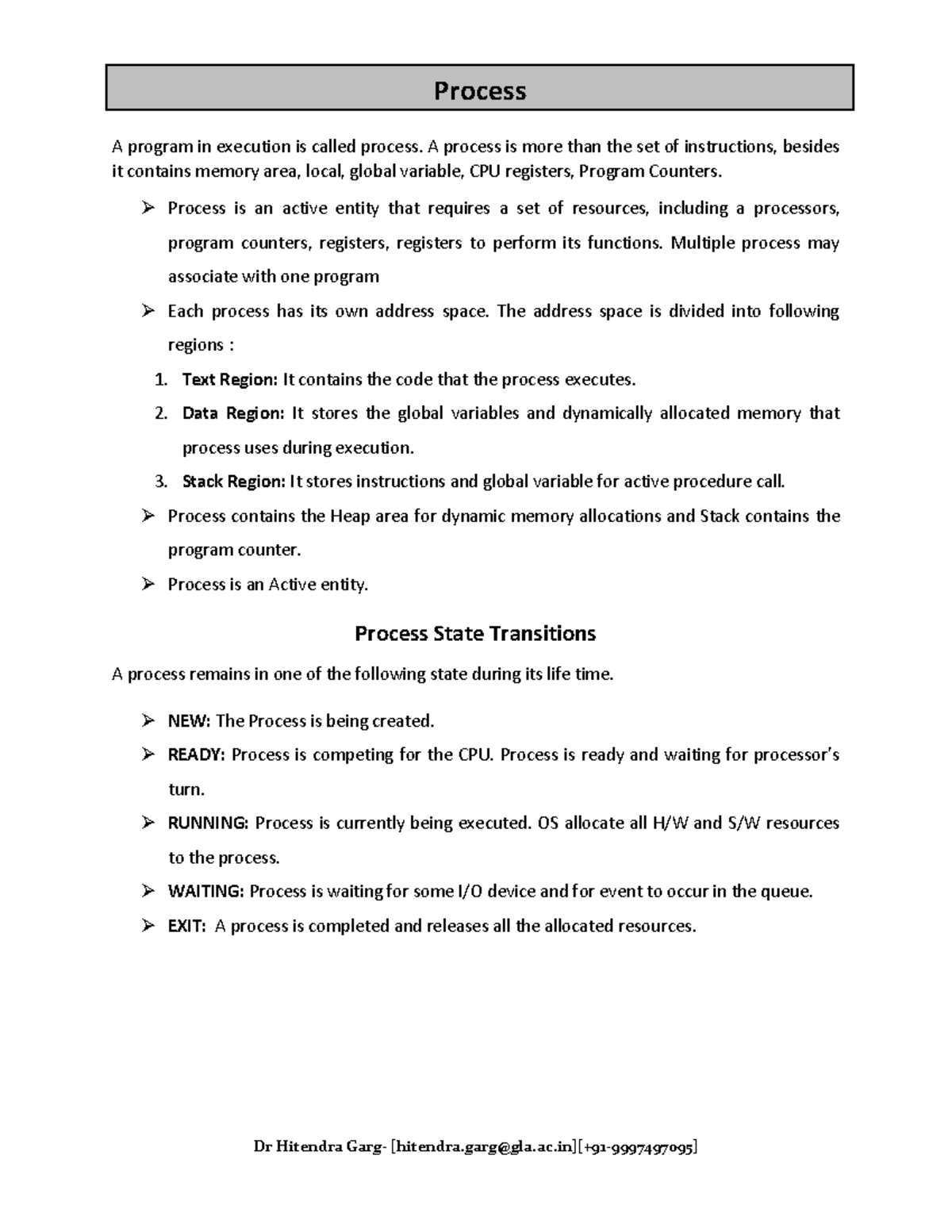Operating System - Module I: Process Management Overview - Studocu