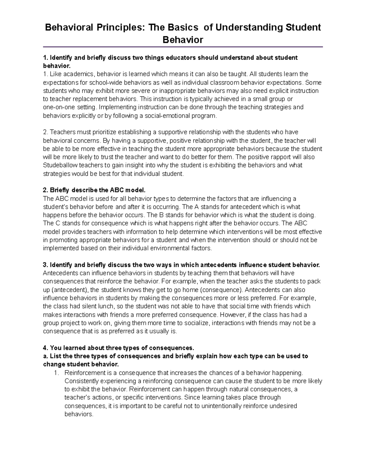 ECT 623 Behavioral Principles: Understanding Student Behavior Basics ...