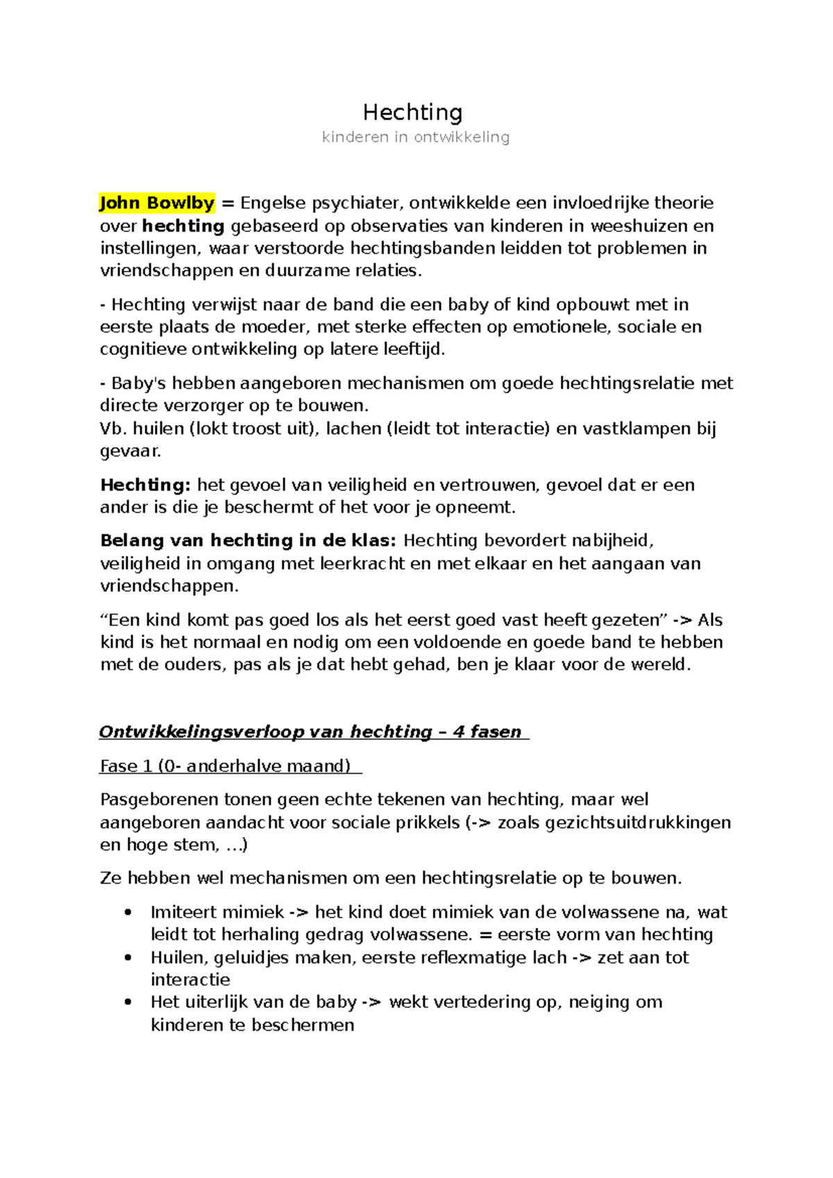 Hechting in de Ontwikkeling van Kinderen: Theorieën van John Bowlby ...