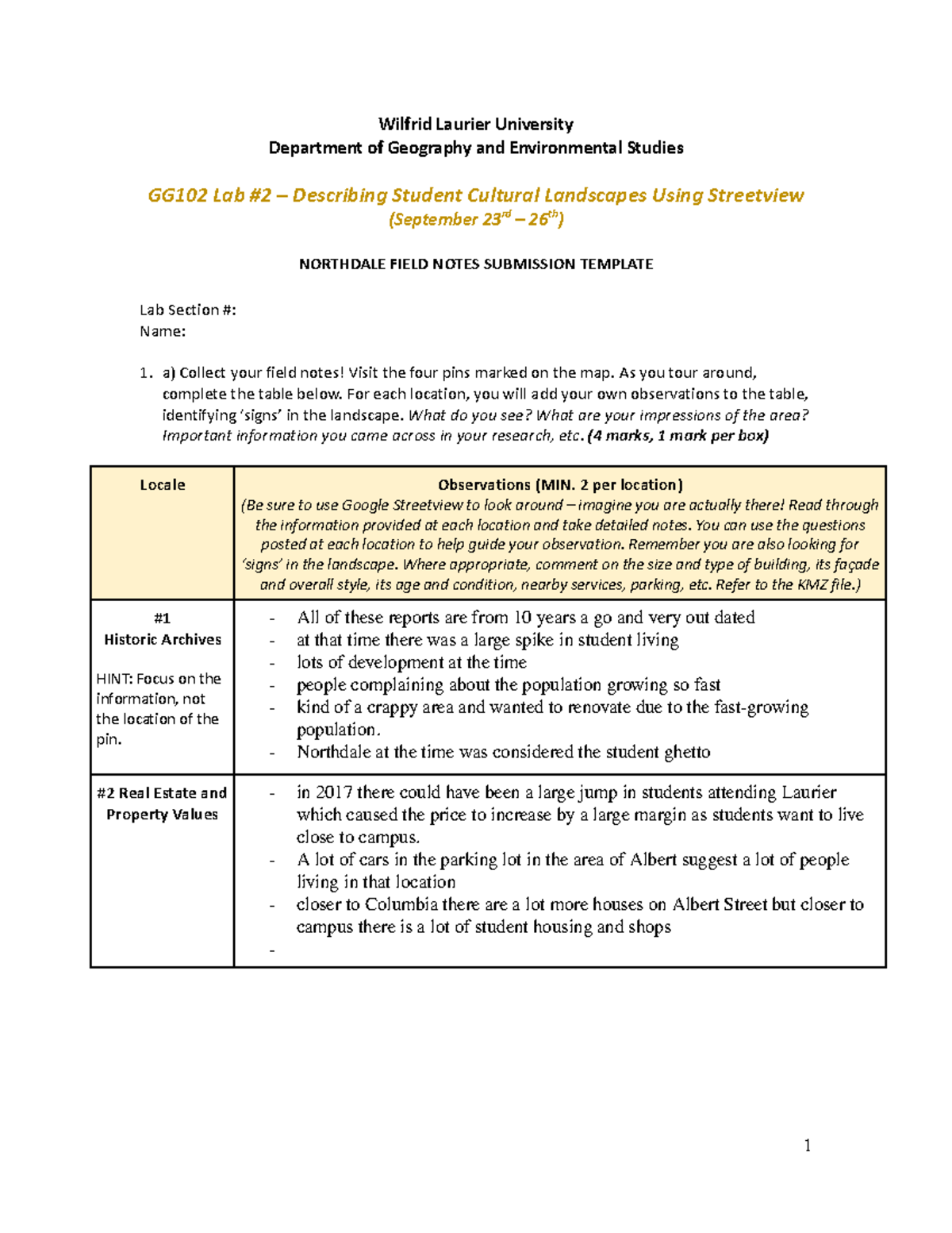 GG102 Lab #2 Submission Template - Wilfrid Laurier University ...