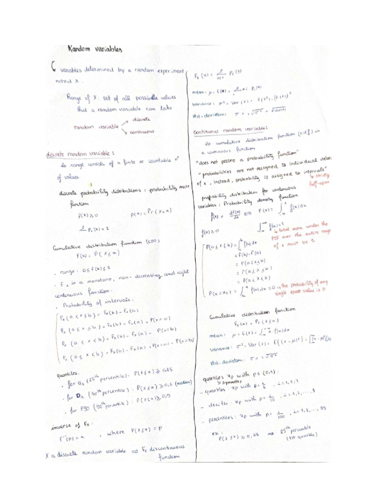 Random Variables: Understanding Discrete and Continuous Types - Studocu