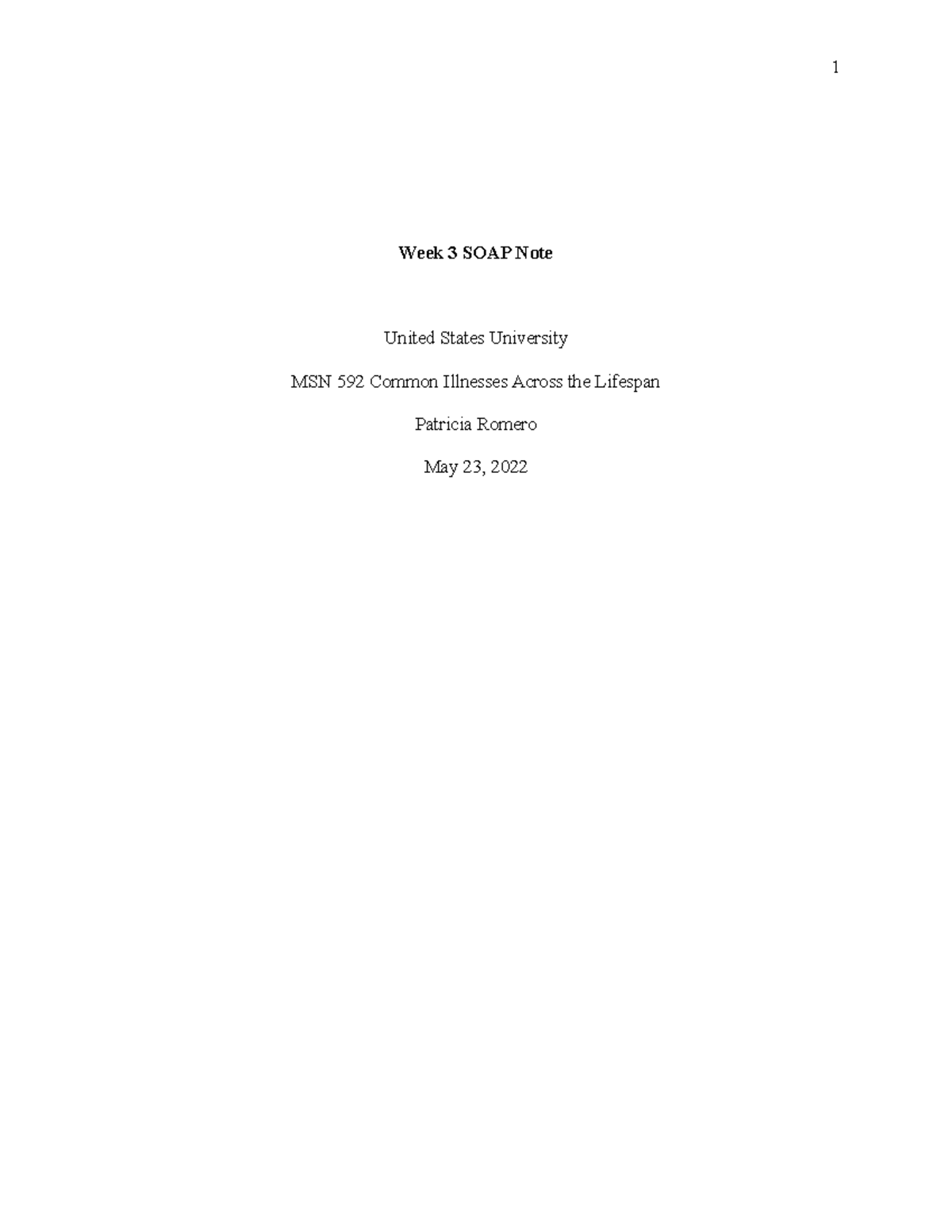 Week 3 SOAP Note: Diagnosis and Management of Hyperthyroidism in ...