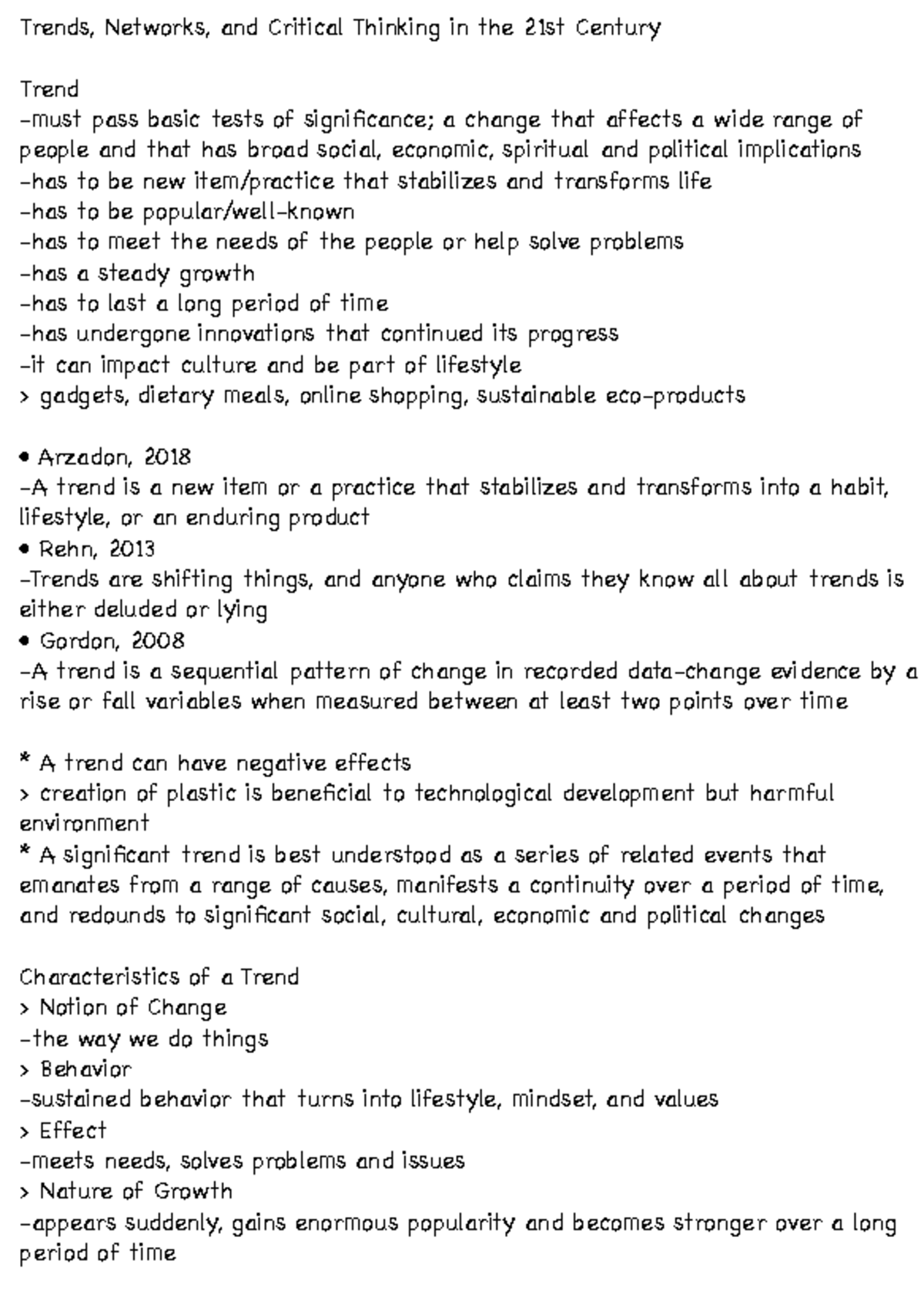 TNCT Notes - Exploring Trends, Networks, and Critical Thinking - Studocu