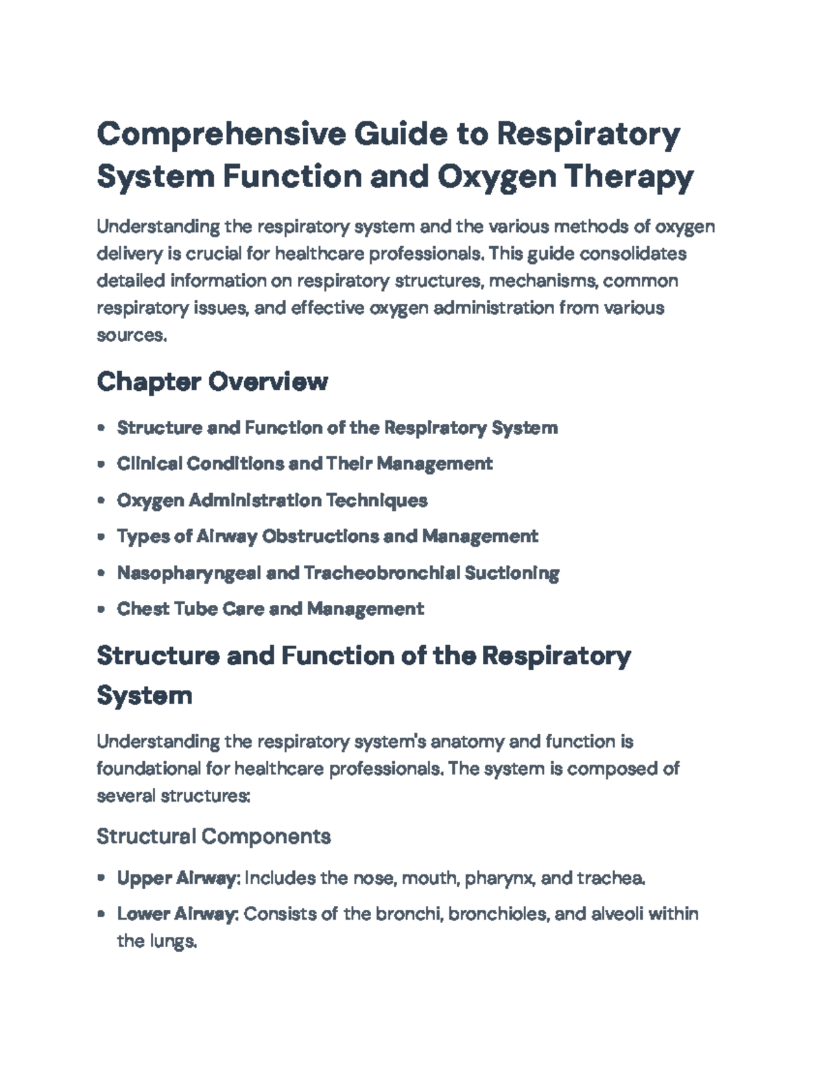 Comprehensive Guide to Respiratory System Functions & Oxygen Therapy ...