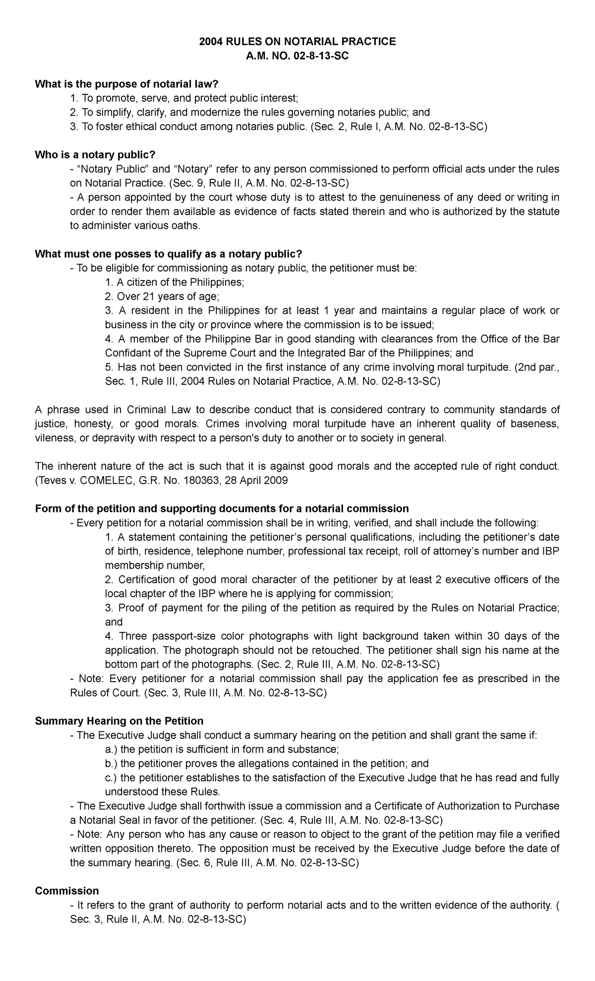 2004 Notarial Practice Rules - Comprehensive Study Notes - Studocu