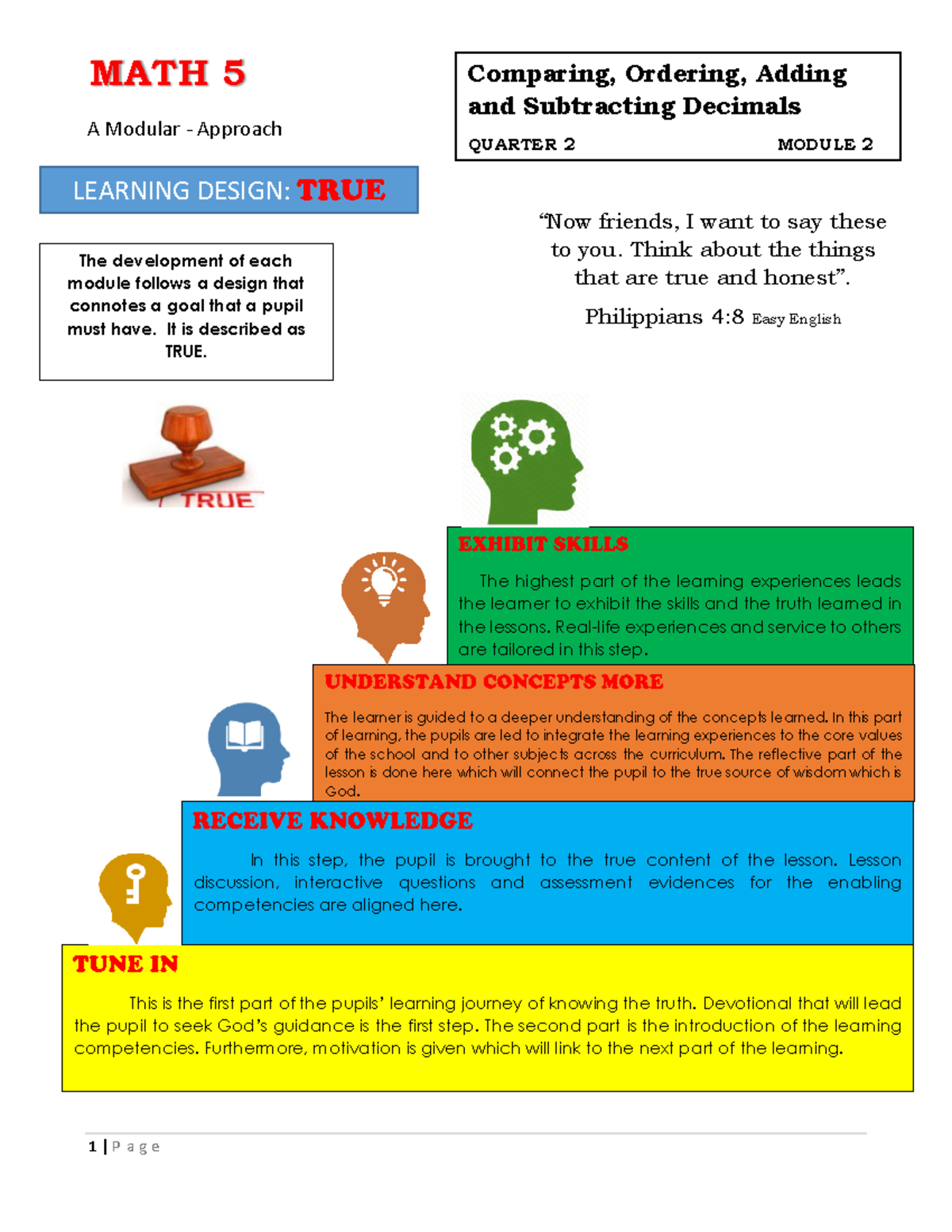 Math 5-Module 2 -Comparing, Adding and Subtracting Decimals - Comparing ...