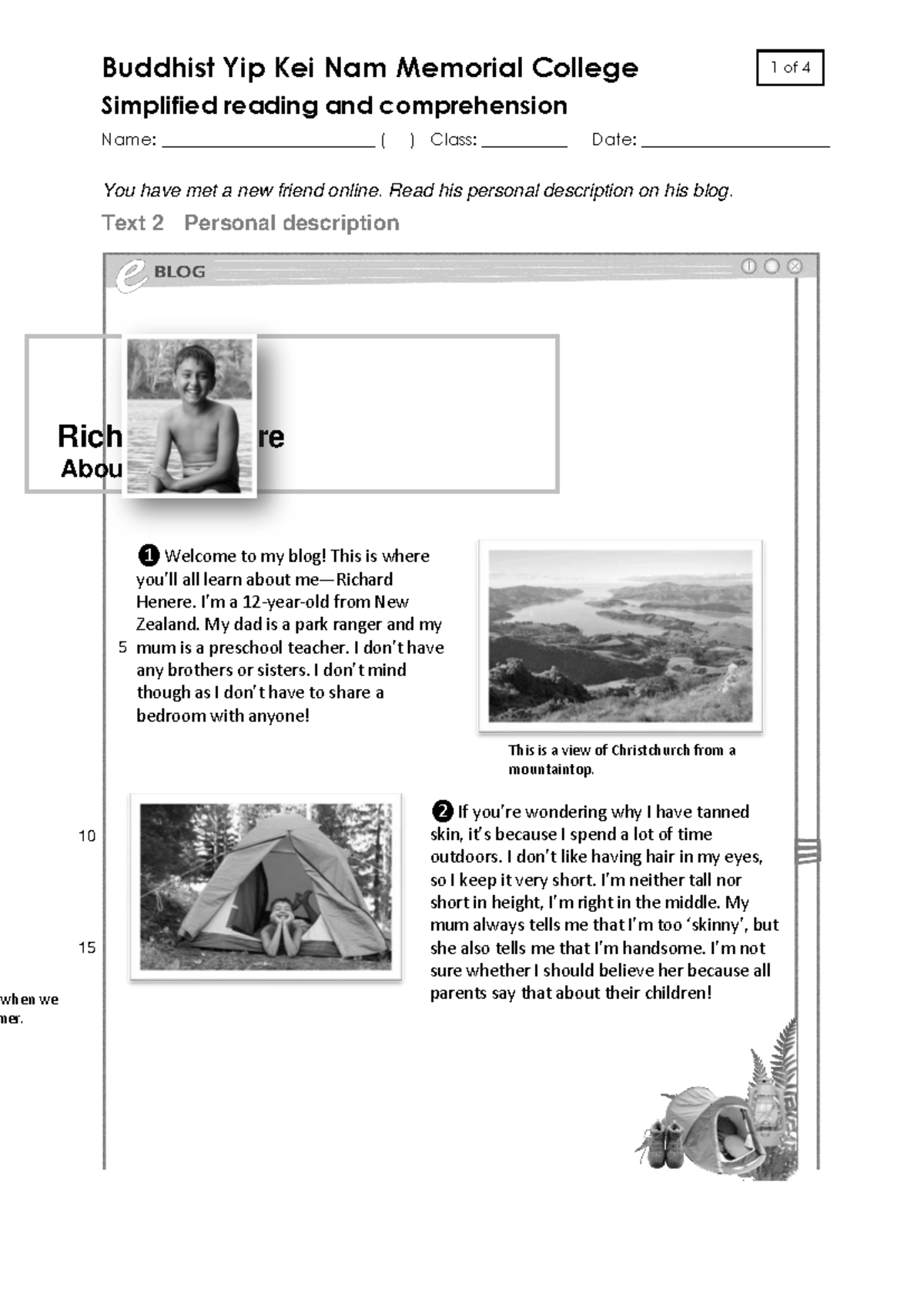 S.1 Assignment 4 - Reading Comprehension on Richard's Blog - Studocu