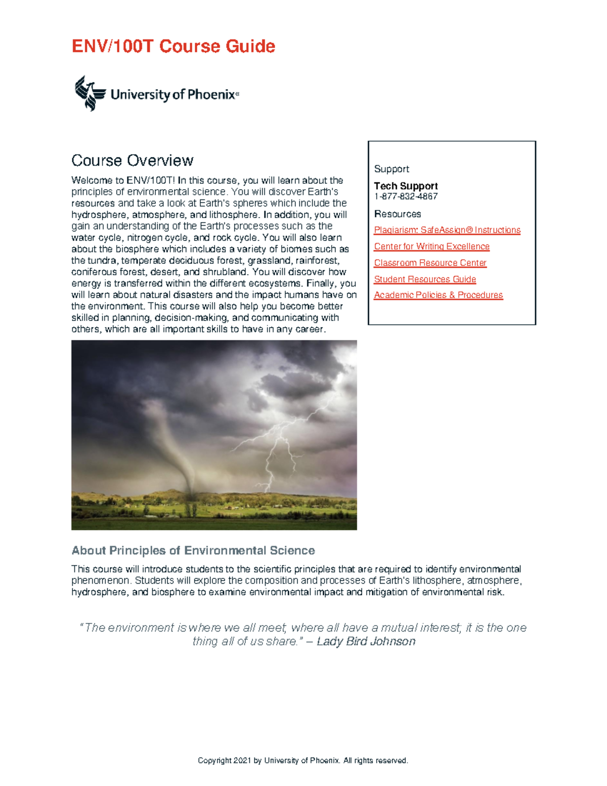 ENV/100T Environmental Science Course Guide and Overview - Studocu