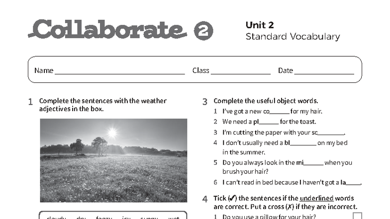 COL TRB2 Vocabulary Worksheet: Unit 2 Standard Vocabulary - Studocu