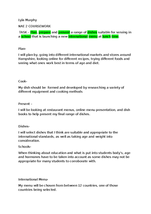Food tech plan - food tech plan - TIME PLAN – EXAMPLE TIME PRODUCTION ...
