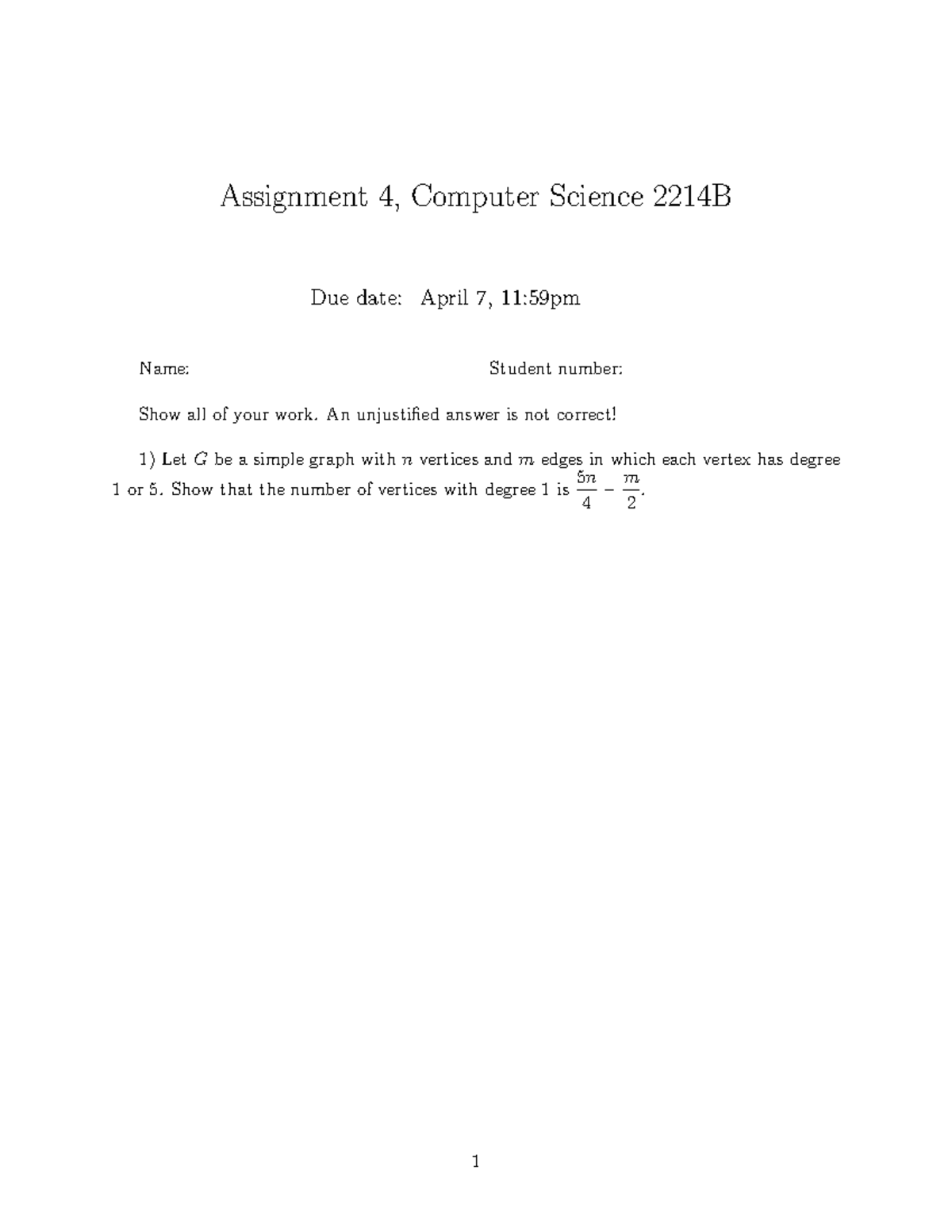 Hw4 Assignment For Cs 2214b Graph Theory Algorithms Studocu
