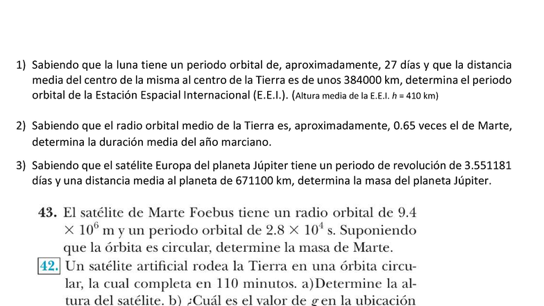HOJA DE Repaso - Gravitación y Cálculos Orbitales - Studocu