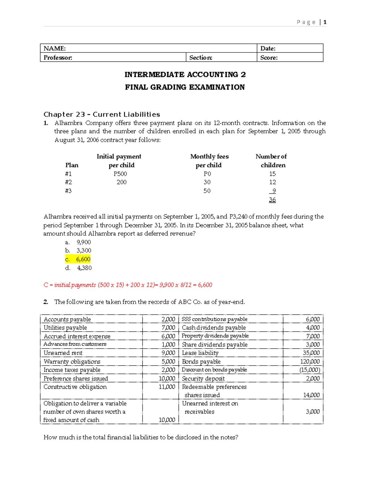 TEST BANK 1 - IA 2 - intermediate accounting 2 - 1. The accounting ...