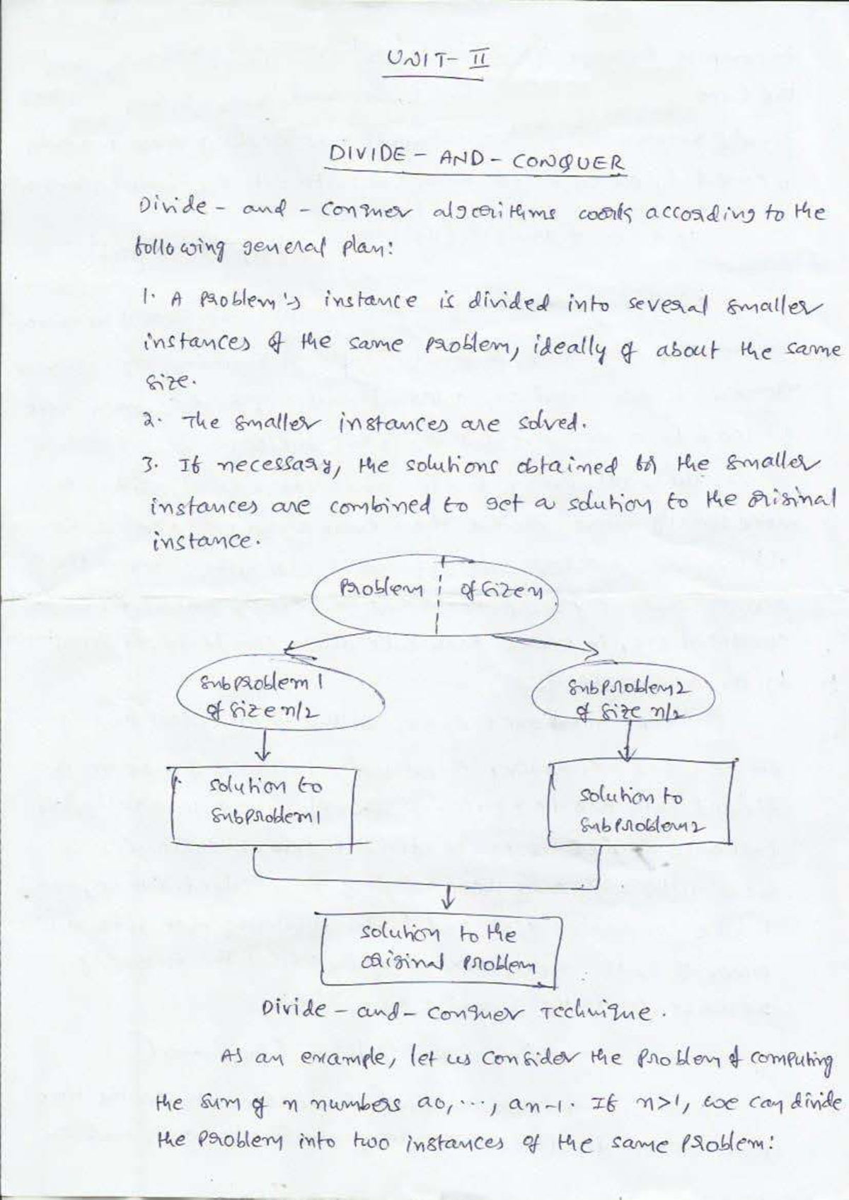 II - Divide and Conquer Algorithms: Concepts and Examples - Studocu