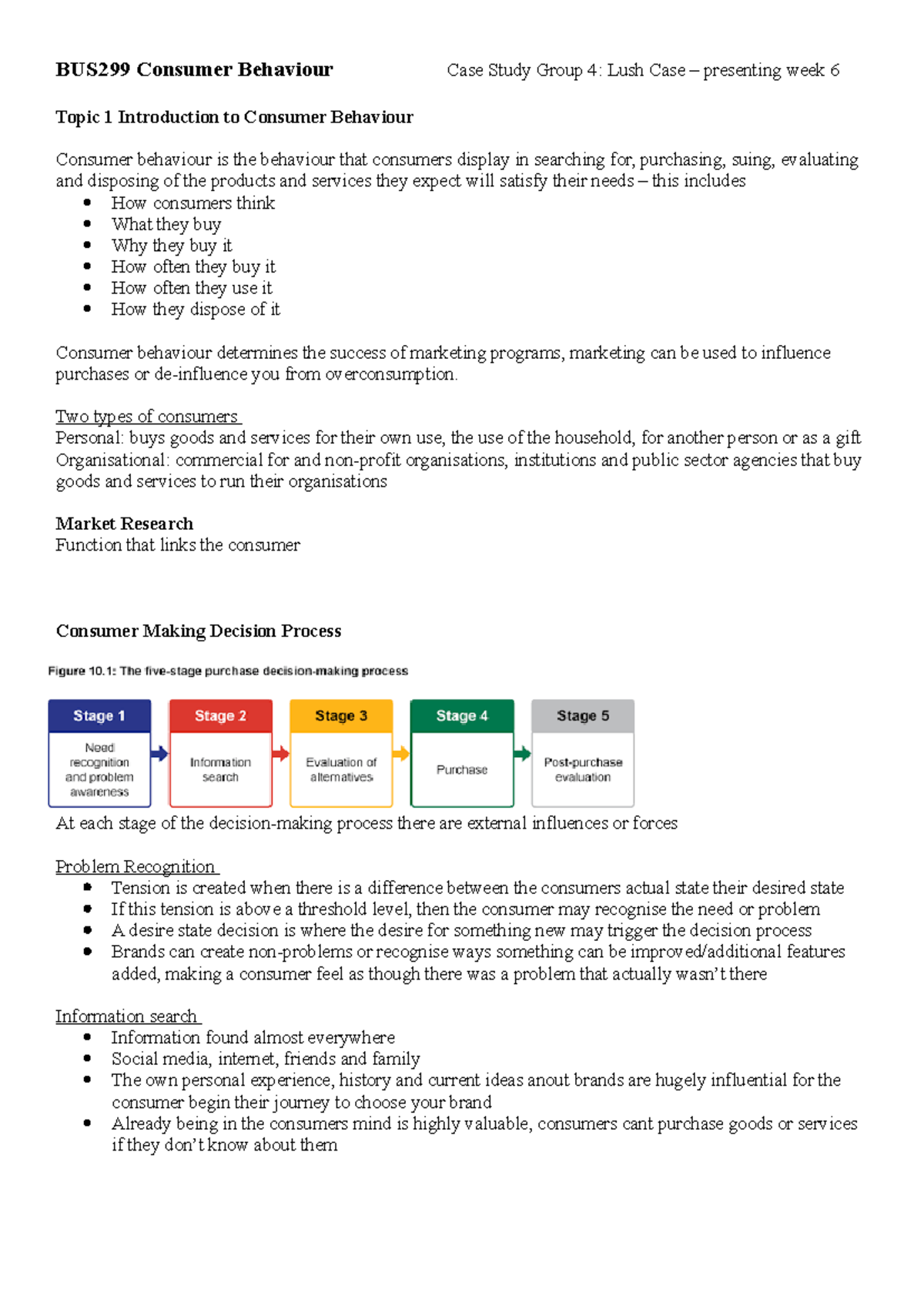 BUS299 Consumer Behaviour Case Study: Group 4 Lush Analysis - Studocu