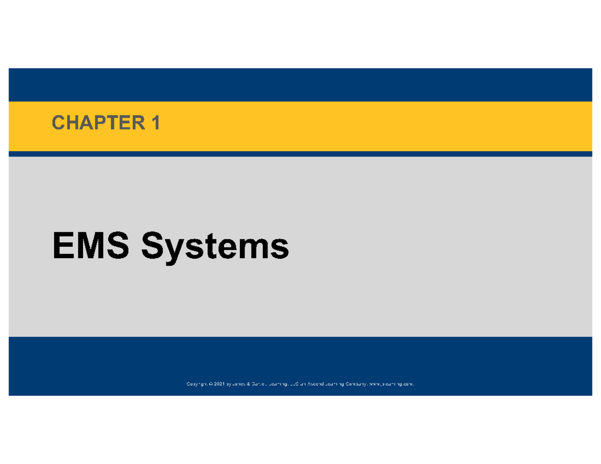 CHAPTER 1 EMS Systems Overview and Key Components - Studocu