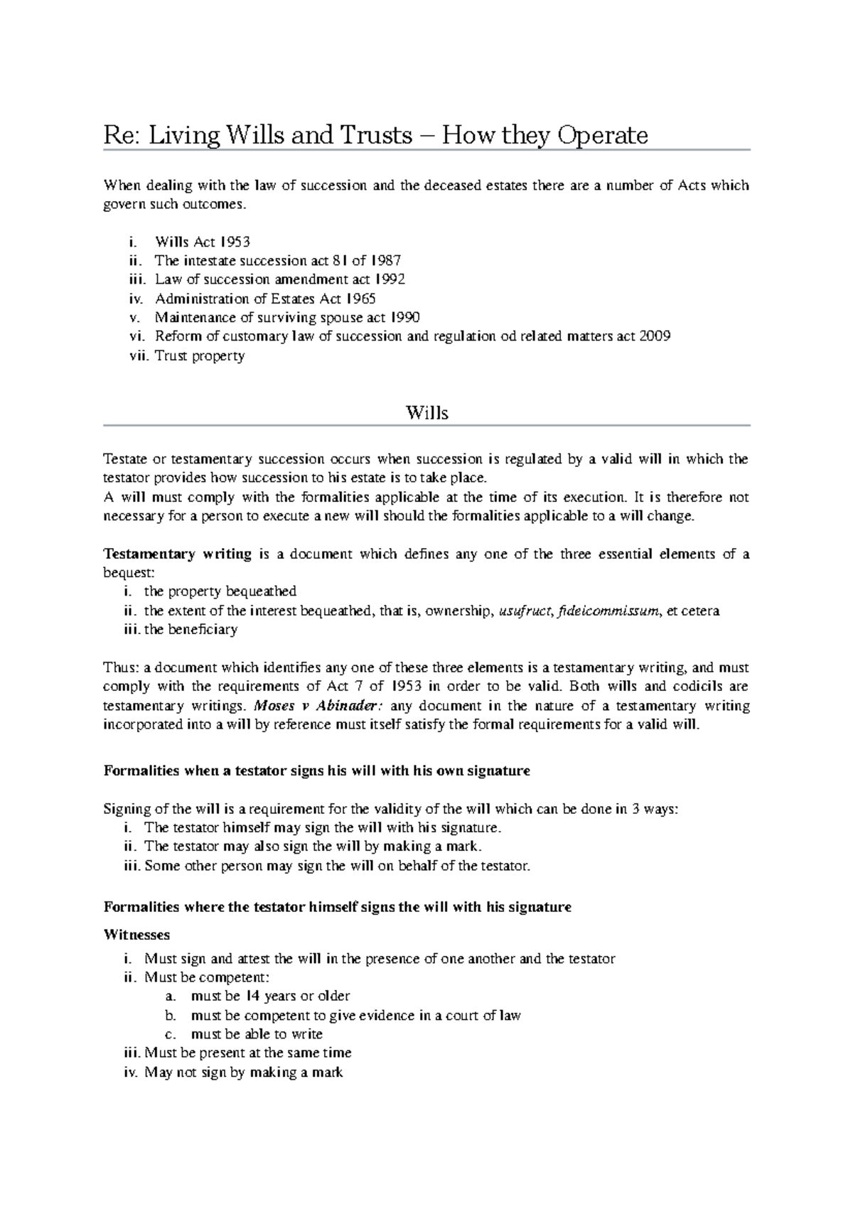 Re- Wills and Living Trusts and how they operate - Re: Living Wills and ...