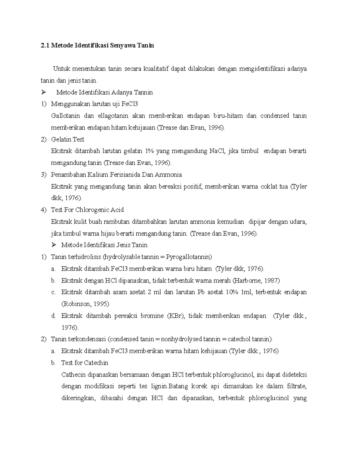 Metode Identifikasi Senyawa Tanin (Analisis Kualitatif dan Kuantitatif ...