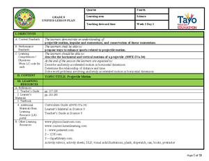 Dlp demo 2nd q - Science 9 2nd quarter lesson plan - LESSON EXEMPLAR IN ...