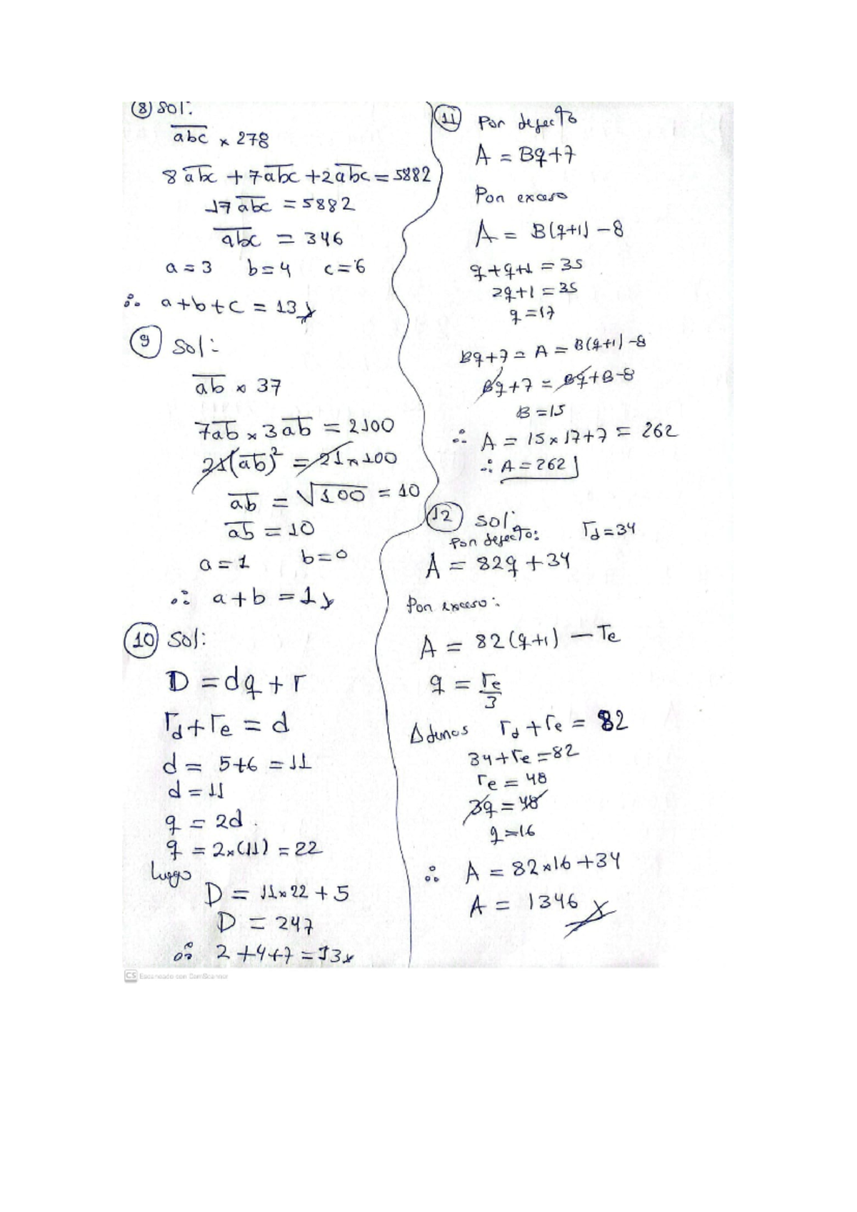 Ejercicios Frank - Examen - (8)801: 11 Por defecto abc x 278 A = = Bq+7 ...