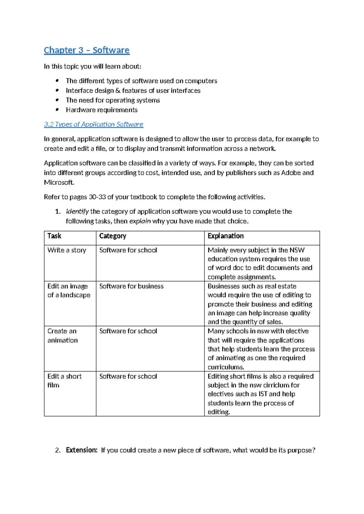 Chapter 3: Software Types and Applications (10IST) - Studocu