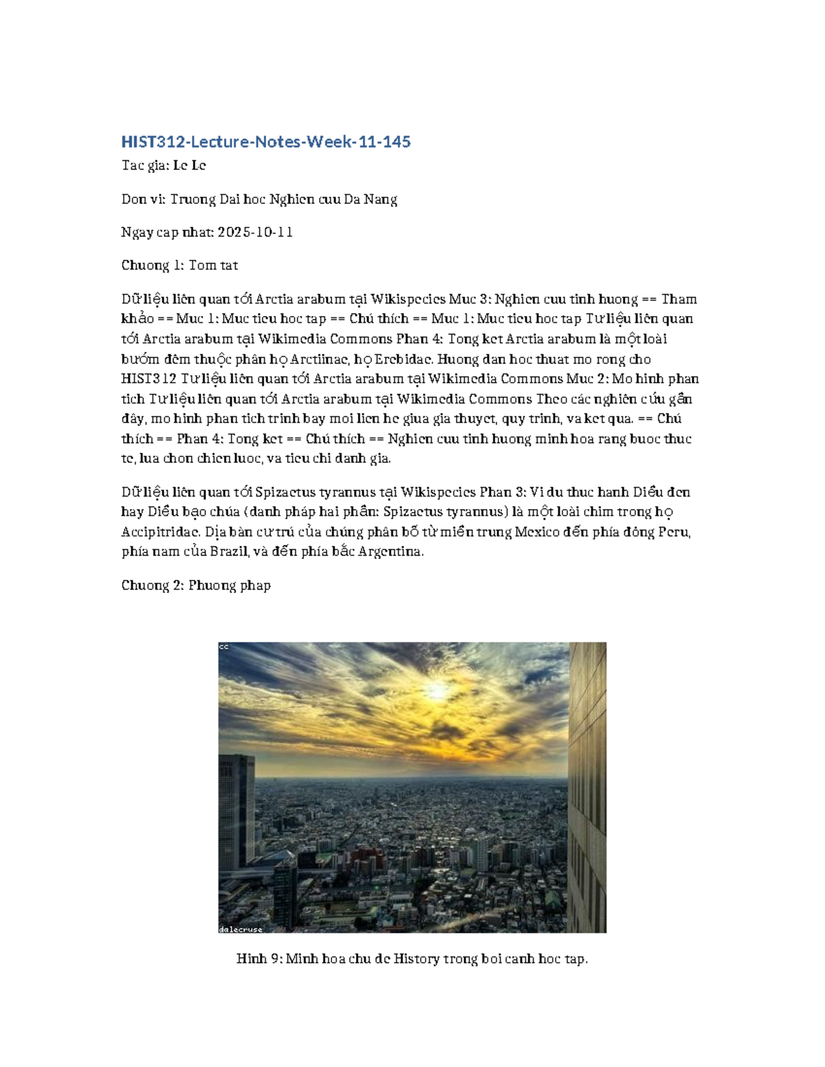 HIST312 Lecture Notes: Arctia arabum & Spizaetus tyrannus Analysis ...