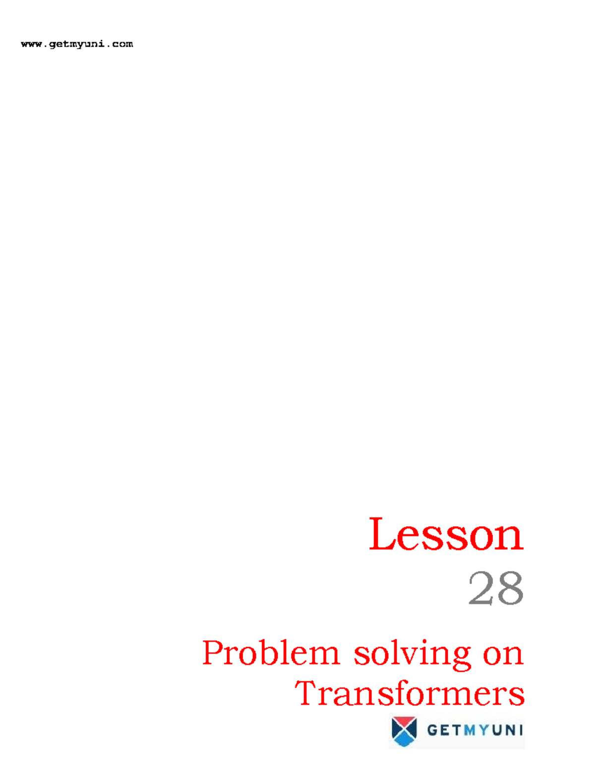 Electrical Engineering EE101 Lesson 28: Problem Solving on Transformers ...