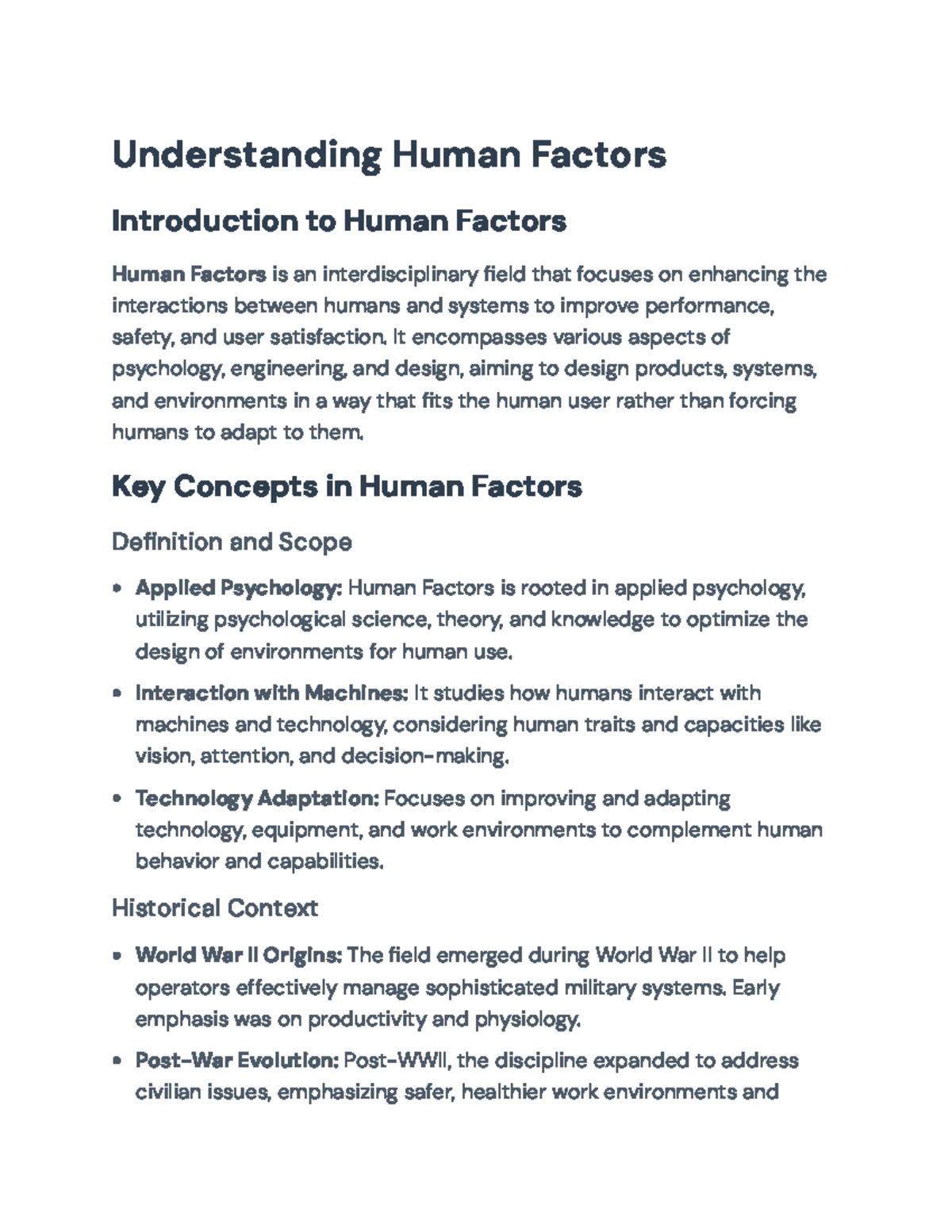 Understanding Human Factors: Principles and Applications in Design ...