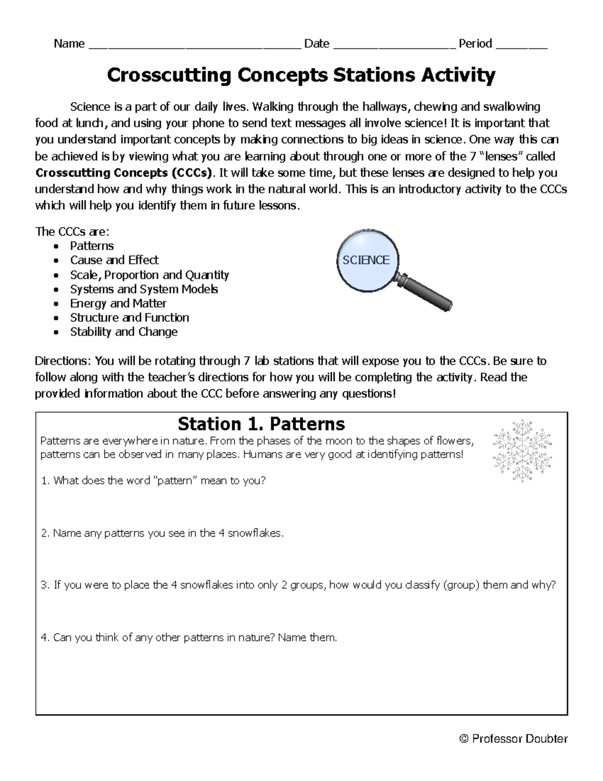 Crosscutting Concepts Ngssdigital Interactive Notebookand Stations-1 ...