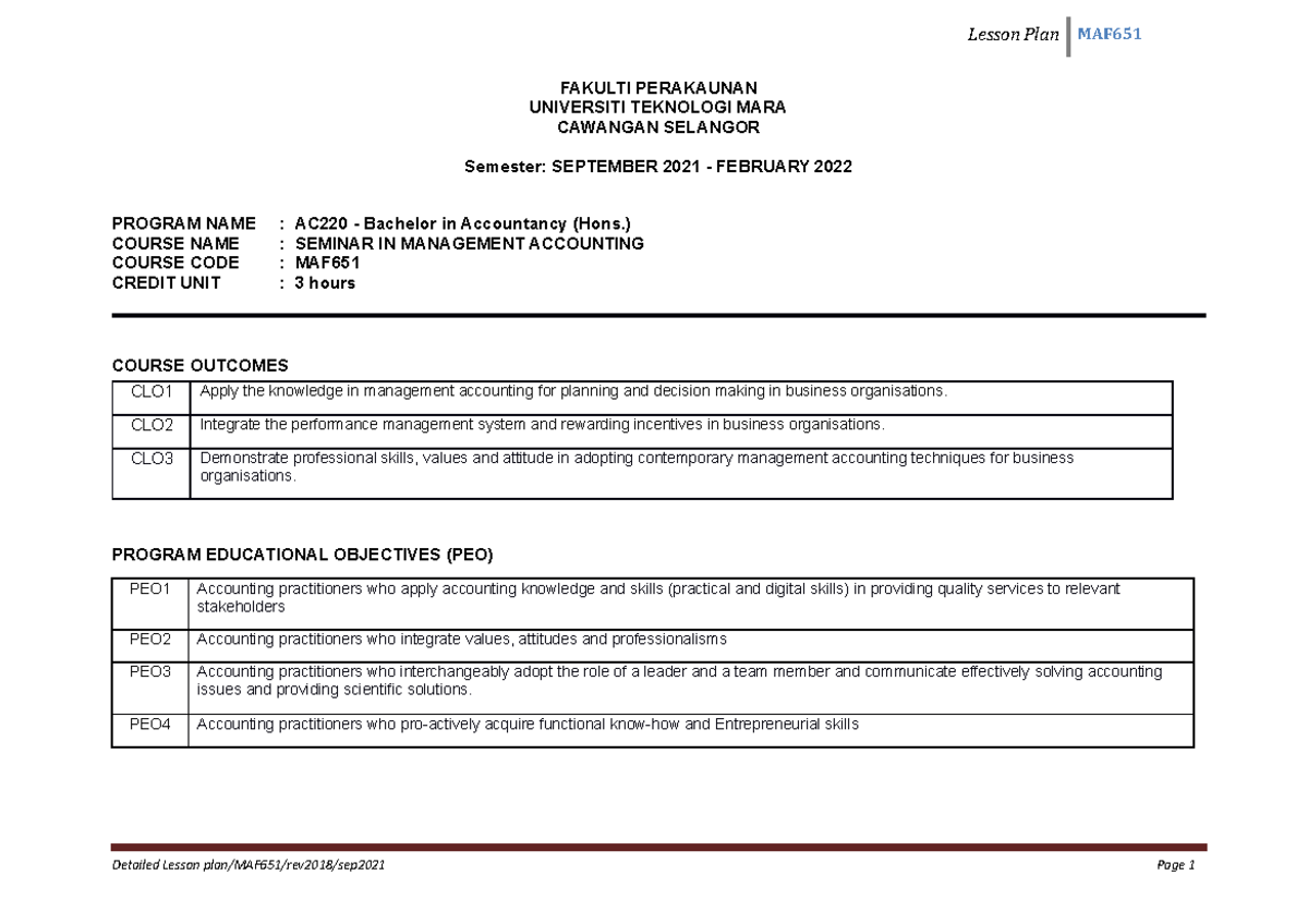 2. MAF651 - Lesson PLAN - Oct 2021- Detailed - FAKULTI PERAKAUNAN ...