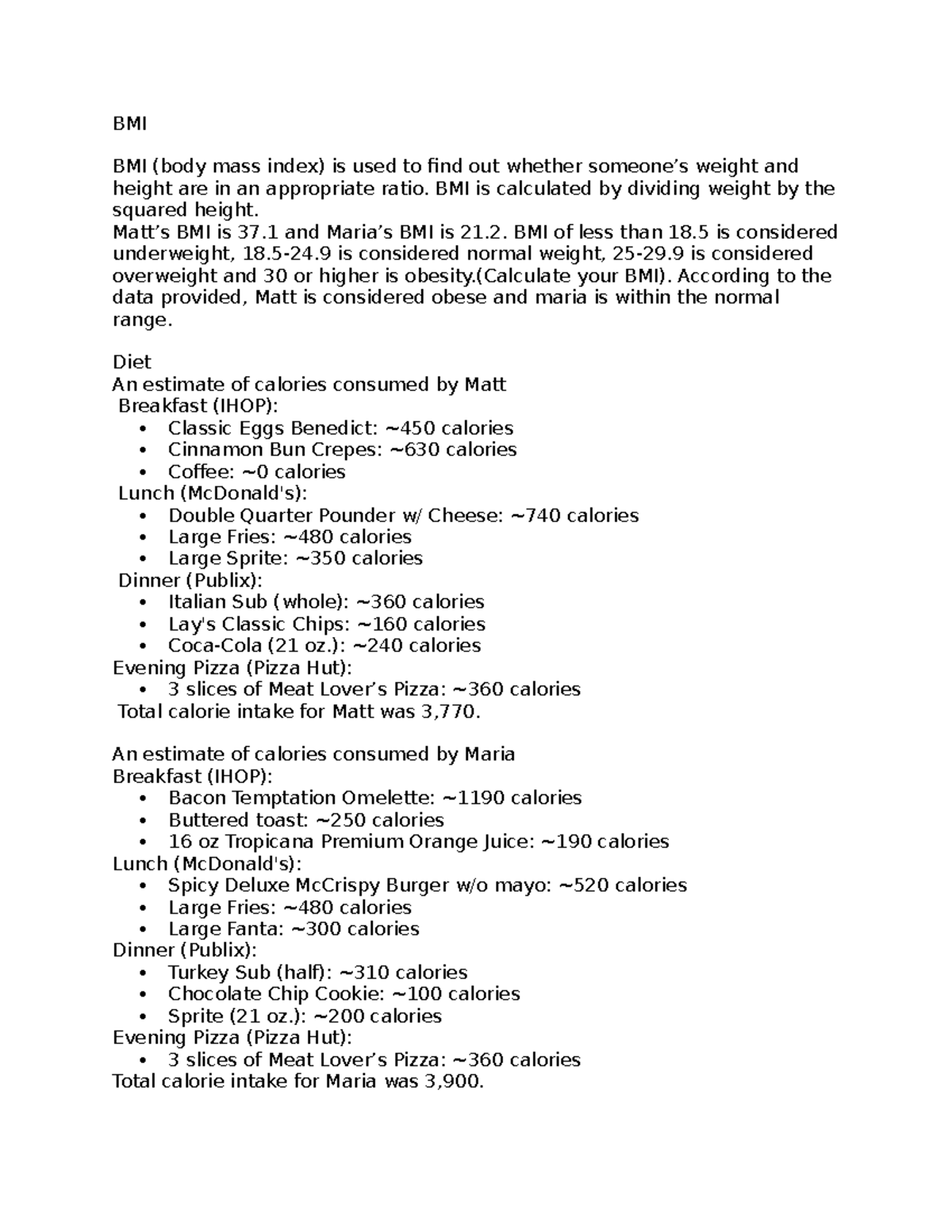 A&P lab 1 - lab assignment 1 - BMI BMI (body mass index) is used to ...