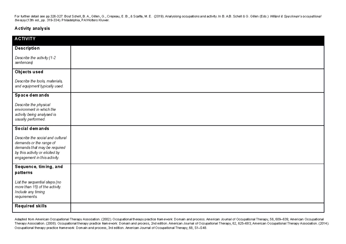 Occupational Profile Template(2) - Occupational Profile. Adapted from ...
