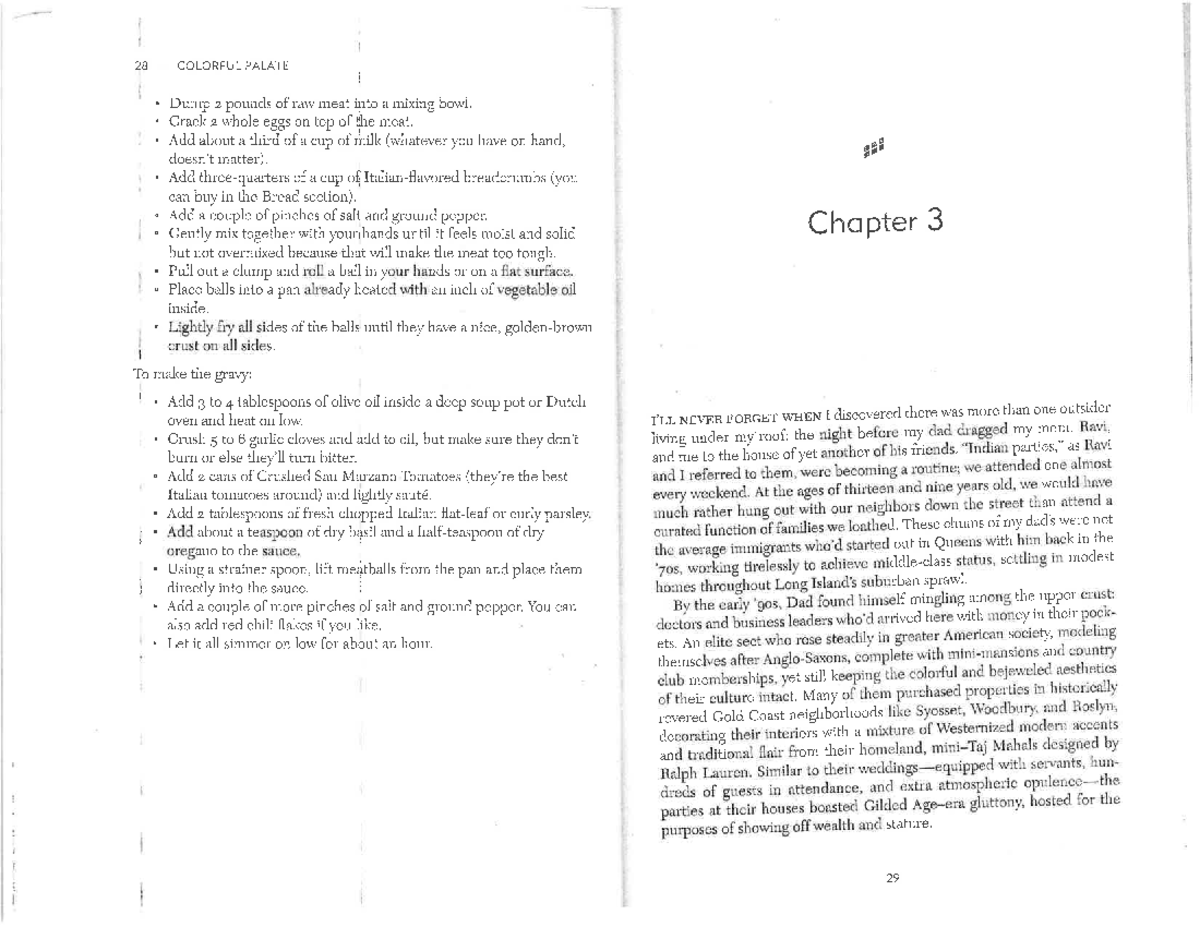 COLORFUL PALATE: Chapter 3 - Family Recipes and Memories - Studocu