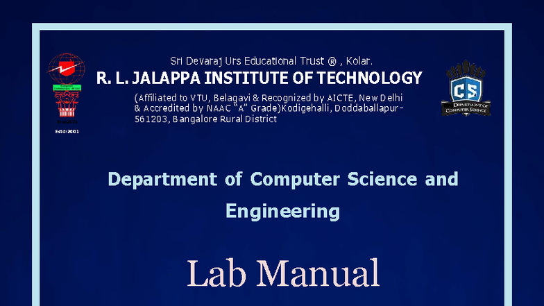 Computer Networks Lab Manual BCS502 for V Semester CSE - Studocu