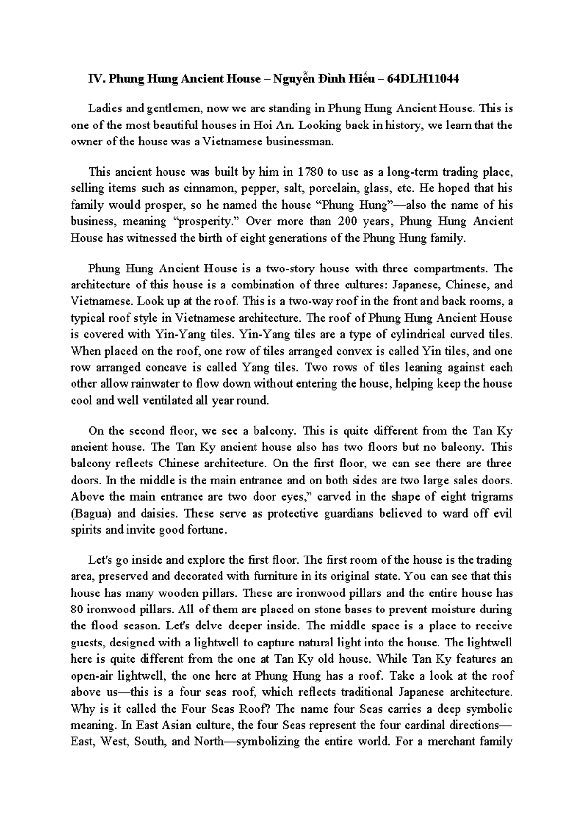 Phung Hung Ancient House Overview - 64DLH11044 - Studocu