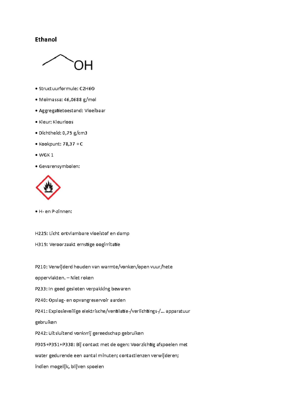 Labo Organische Chemie Voorbereiding: Ethanol, Azijnzuur & Meer - Studocu