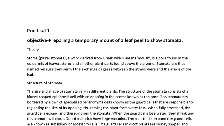 Grade X Biology Practical: Stomata, Asexual Reproduction & Observations ...